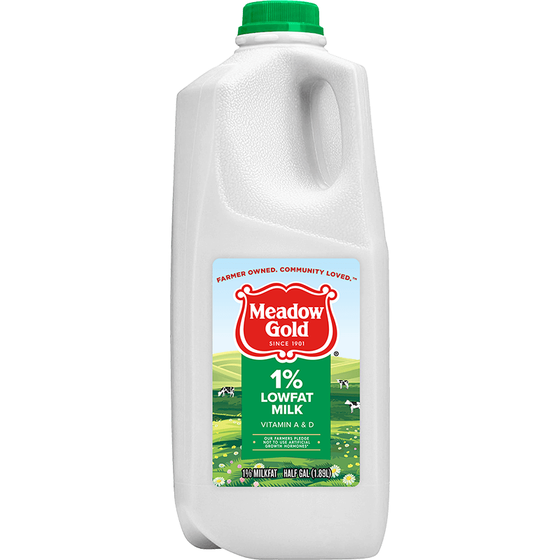 1% Lowfat Milk Plastic Half Gallon - Meadow Gold® Dairy